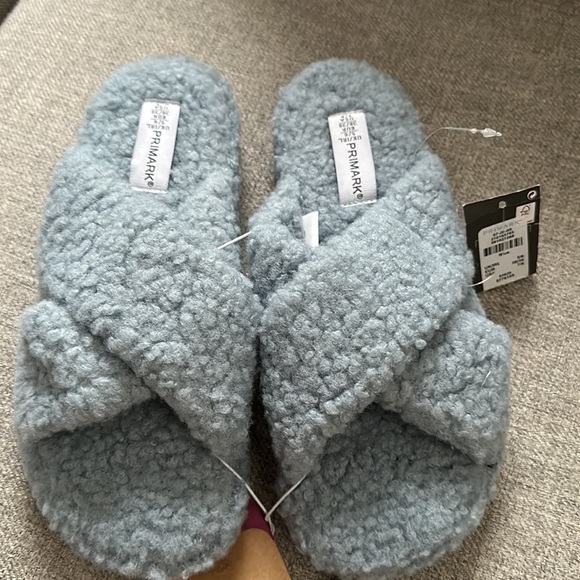 Primark | Shoes | Blue Fuzzy Slippers Shoe Size Medium 78 New | Poshmark